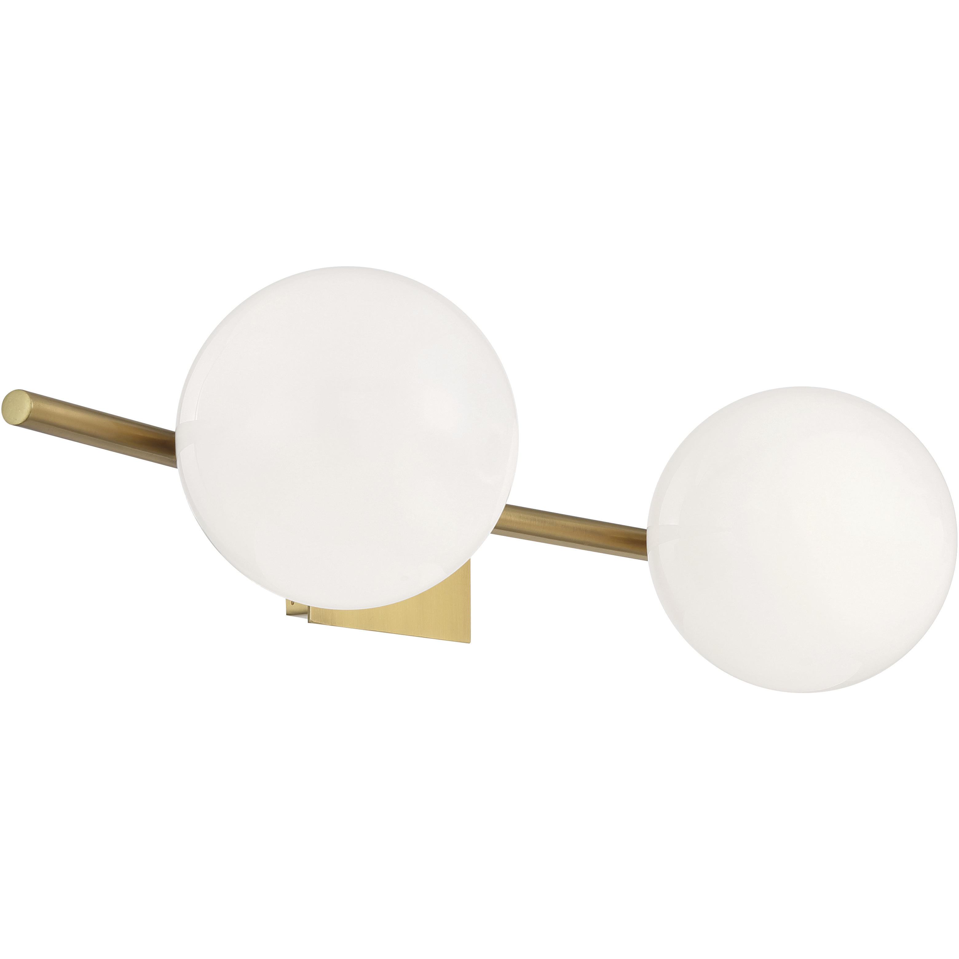 Norwell Lighting 9682-SB-OP Perch 2 Light 24 inch Satin Brass with Opal ...